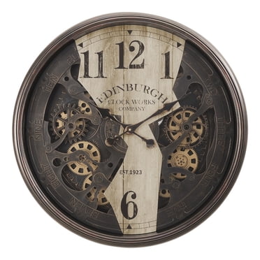 THE GEARS CLOCK Wall Clock with Real Moving Gears AM-LI_ 24 in Round ...