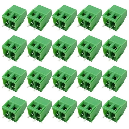 2-pin 5.08mm Pcb Panel Mount Screw Terminal Block Connector（green，20pcs ...
