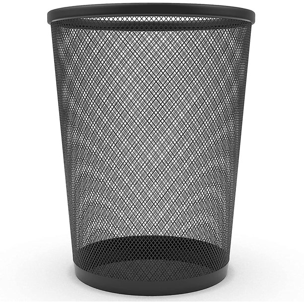 Circular Mesh Waste Bin , Lightweight Waste Basket Garbage Can, Metal ...