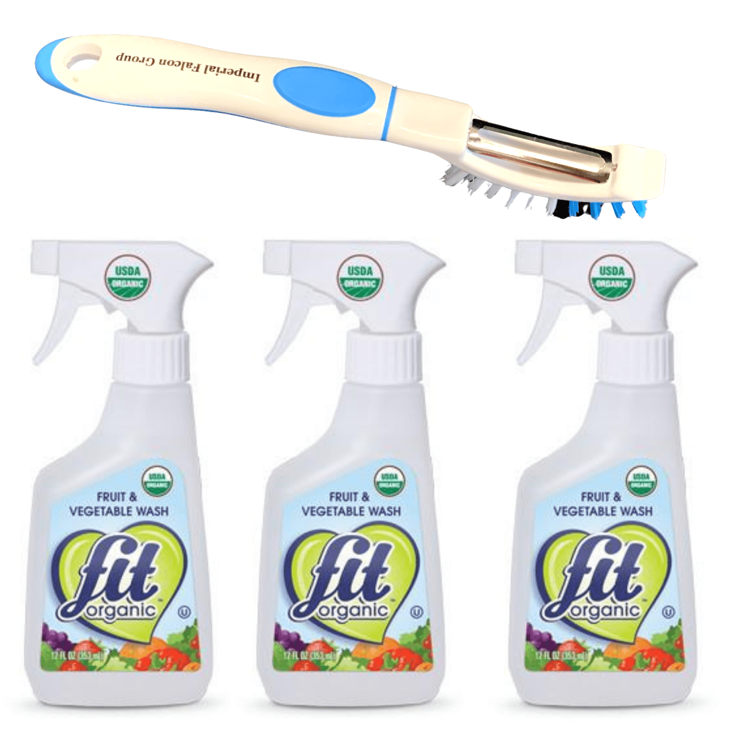 12 oz Fit Produce Wash With Imperial Produce Duo Cleaning/Peeling Bush ...