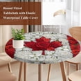 Canada Flag Floral Round Tablecloth 36-44 Inch Round Fitted Table Cloth ...