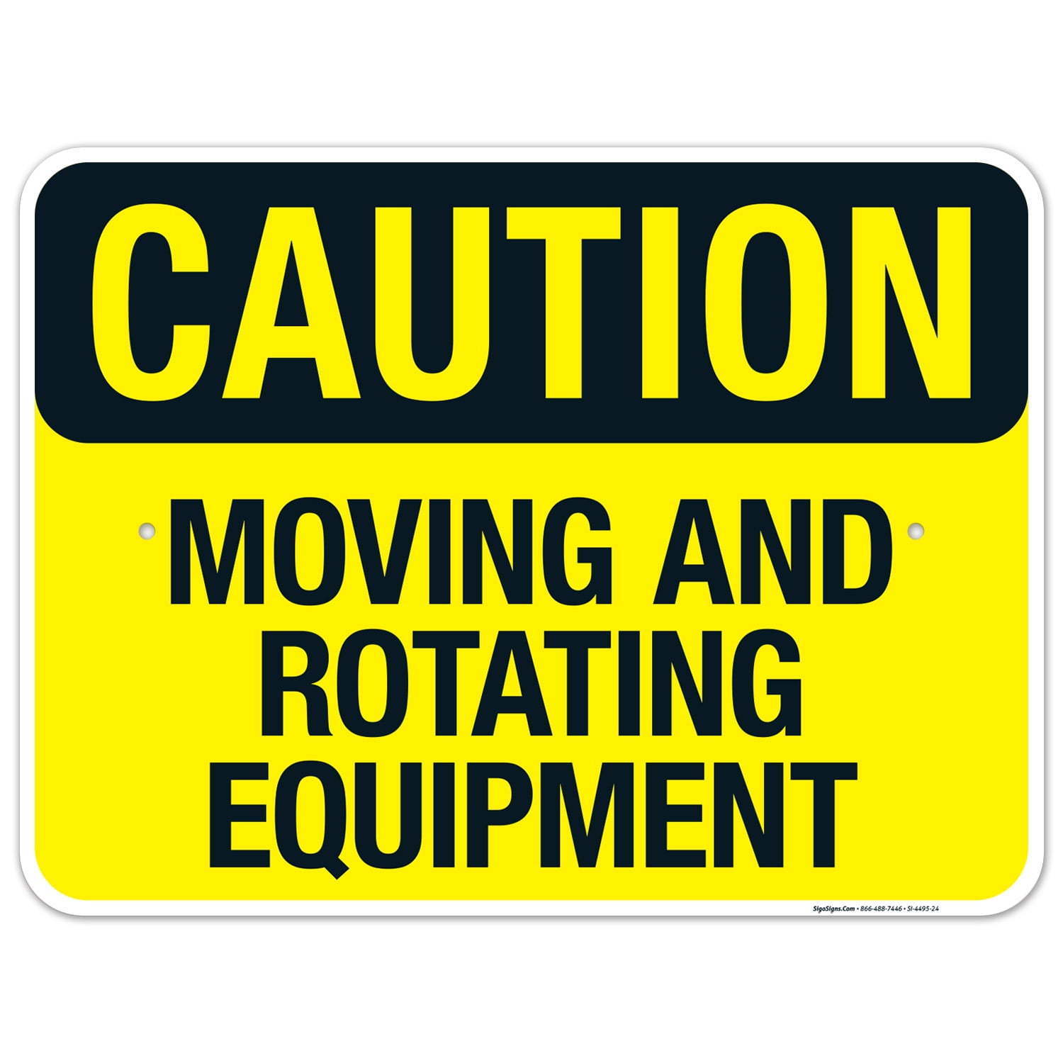 Moving And Rotating Equipment Sign, OSHA Caution Sign, - Walmart.com