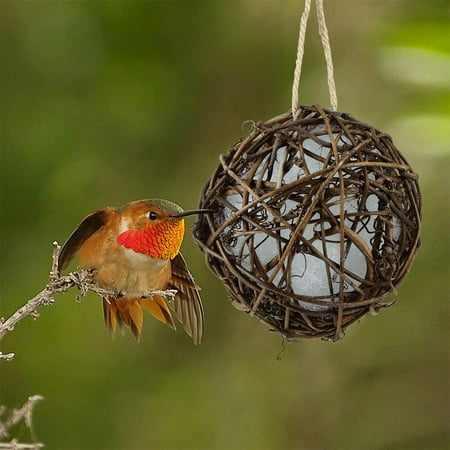 ALLOMN 2pcs Cotton Globe Hummingbird Nests Bird Material Holder Balls ...