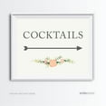 Cocktails Floral Roses Wedding Party Directional Signs, Double-Sided ...