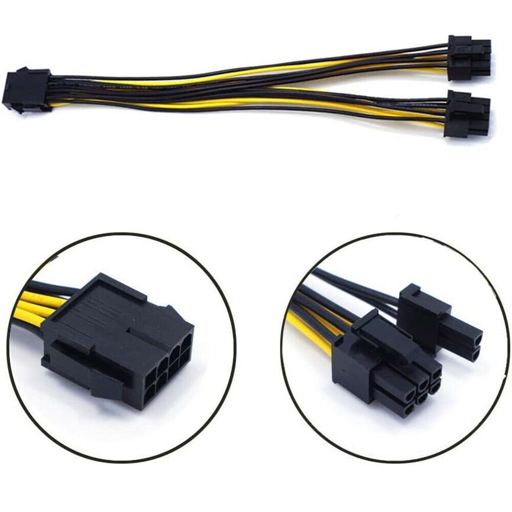 PCIE 8 pin Female to Dual PCI-E 8（6+2）pin Male GPU Power Cable Splitter ...