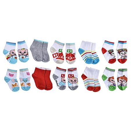 CoComelon boys Quarter Socks, White 10 Pack , 18-24 Months US - Walmart.ca