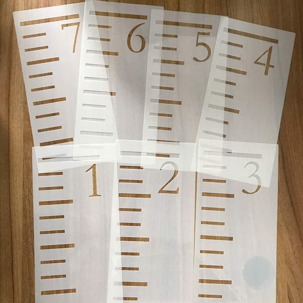 7 Feet Growth Chart Stencil, 7 Pieces Kids Height Growth Chart Reusable ...