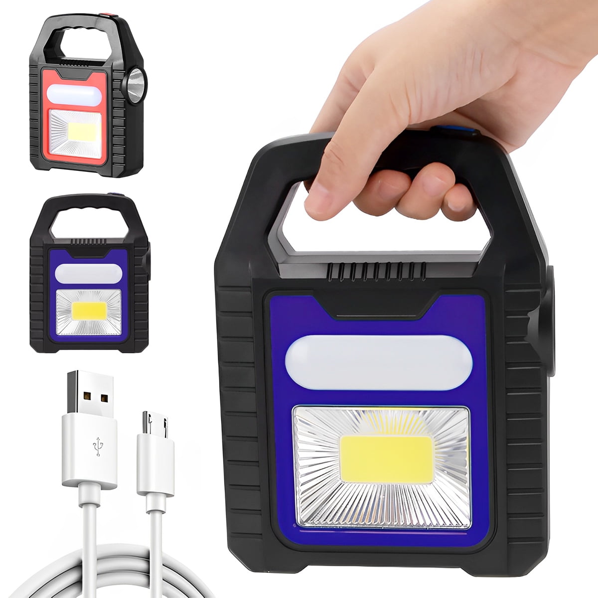 Evjurcn Portable Solar Lantern 5.5V/1.5W 1200mAh USB Rechargeable Solar ...