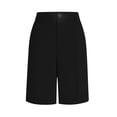 ClodeEU Women's High Waist Button Tailored Shorts, Casual Loose Knee ...