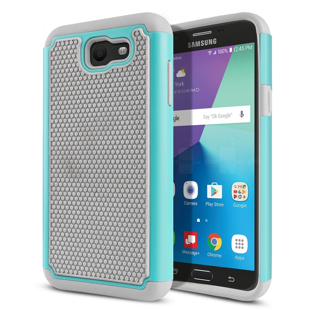 FINCIBO Samsung Galaxy J7 2017 J727 Football Hybrid Case, Hard TPU Back ...