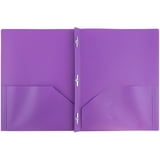 JAM Paper Medium Weight Plastic School Folder with Clasps, Purple, 6 ...