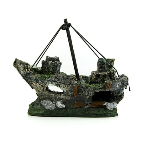CAROOTU Aquarium Shipwreck Decoration Resin Sinker Special Fish Tank ...
