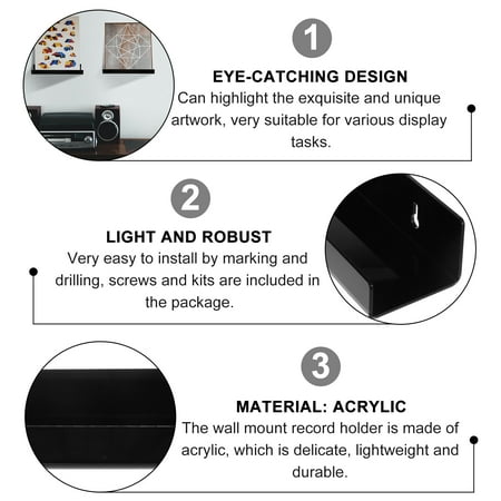 6Pcs Wall Mount Record Holder Floating Record Display Shelf Record ...