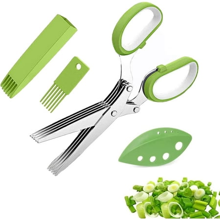 Herb Scissors Set, 5-Blade Multi-Purpose Herb Scissors, Vegetable ...