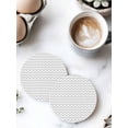 Coasters Set of 6 White Geometric Waves Drink Coasters with Holder ...