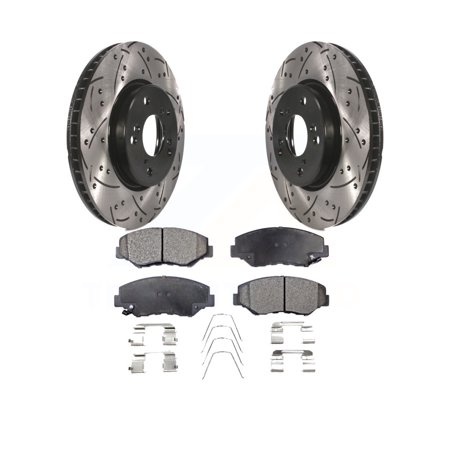 Transit Auto - Front Coated Drilled Slotted Disc Brake Rotors And ...