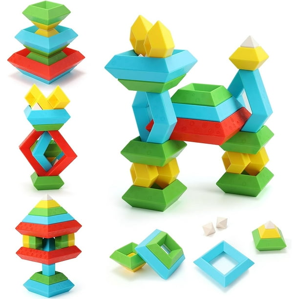 Stacking Toys for Toddlers 1-3, 30Pcs Montessori Stacking Toys ...