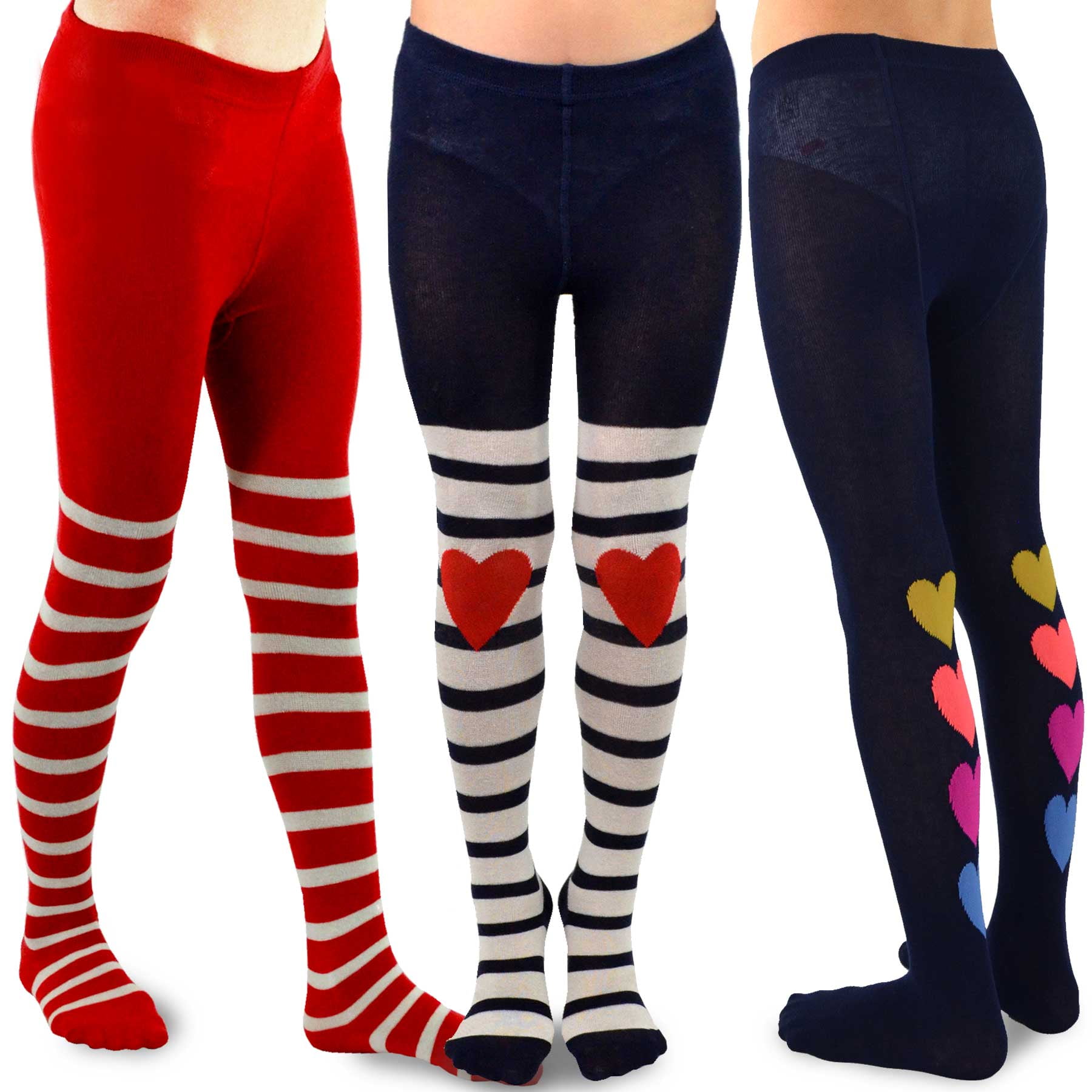 TeeHee Little Kids Girls Fashion Cotton Tights 3 Pair Pack - Walmart.com