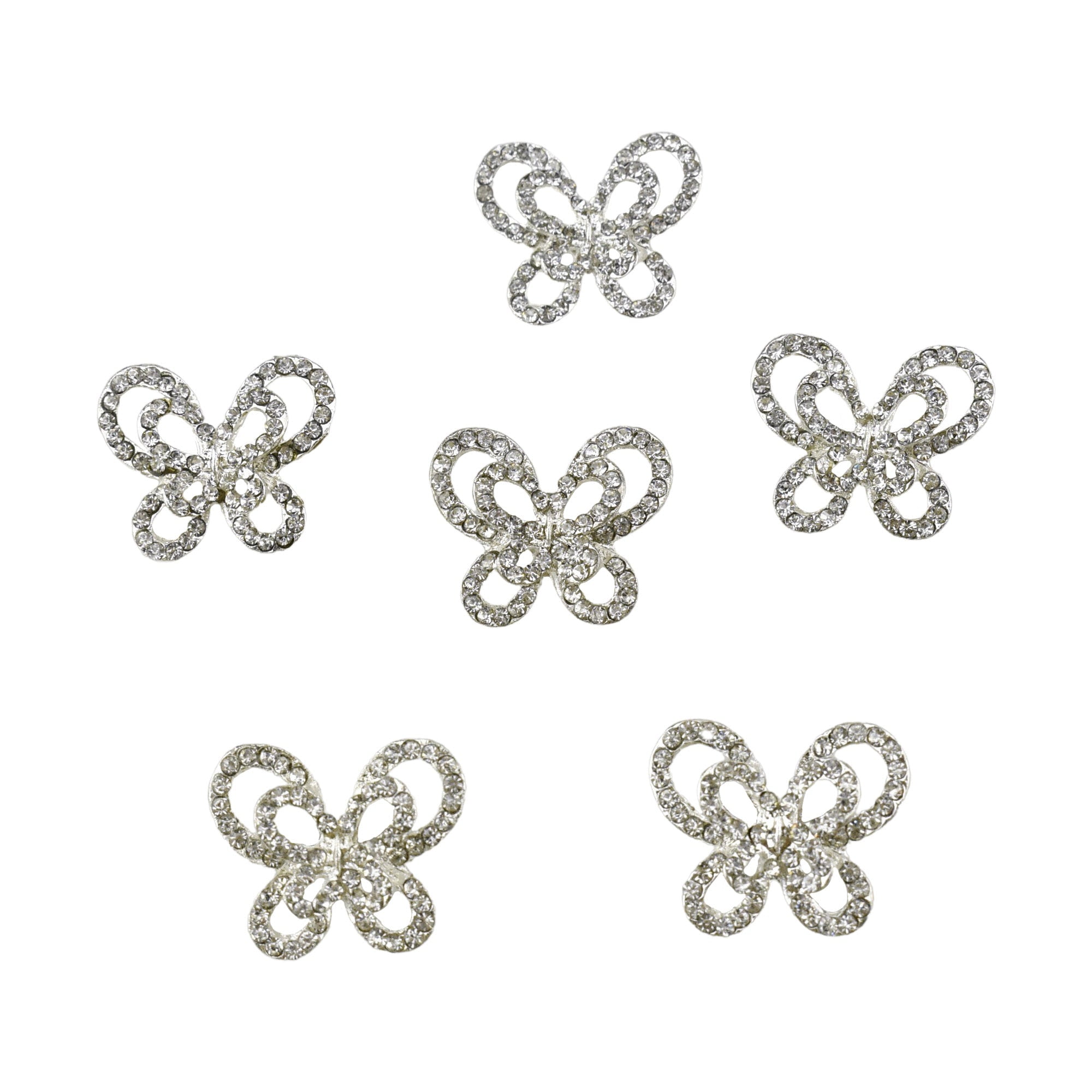 Butterfly Charm Pin Accents, 1-Inch, 6-Count - Silver - Walmart.com