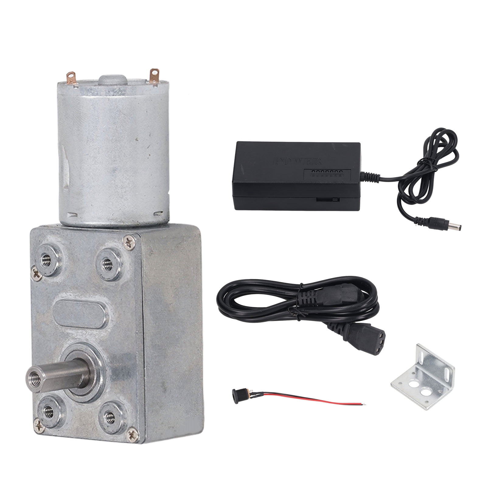 12VDC Worm Gear Motor Set Adjustable Speed Self Locking Reduction Motor ...