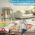 "CATGOOD Clothes Rack, Double Rods, 4 Hooks, Freestanding, Heavy-Duty ...
