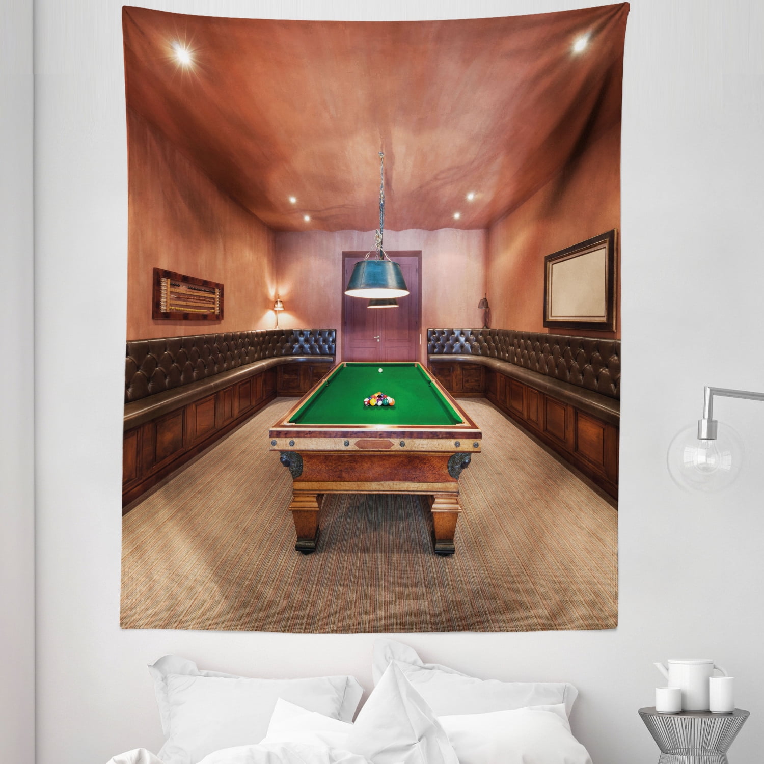 Billiard Table With Unique Wall Design