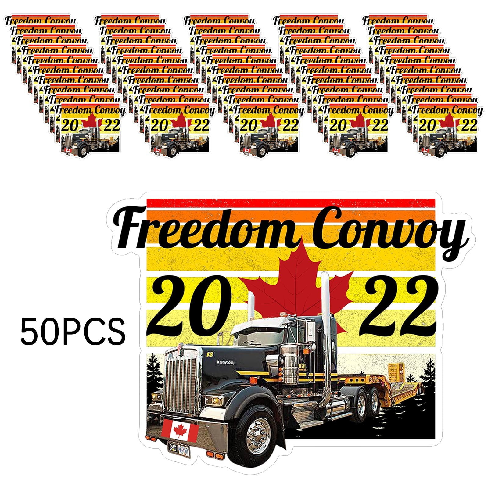 3.5 Red White Canada Trucker Freedom Convoy 2022 Quality Laminated ...