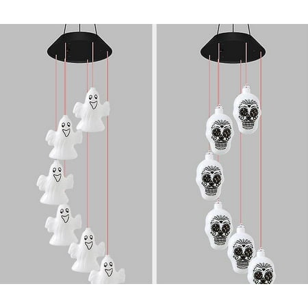 Ghost Festival Solar Wind Chime Light Halloween Ghost Eye Skull Ghost ...