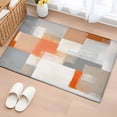 Abstract Color Block Area Rug 2x3ft Orange Grey Modern Oil Painting ...