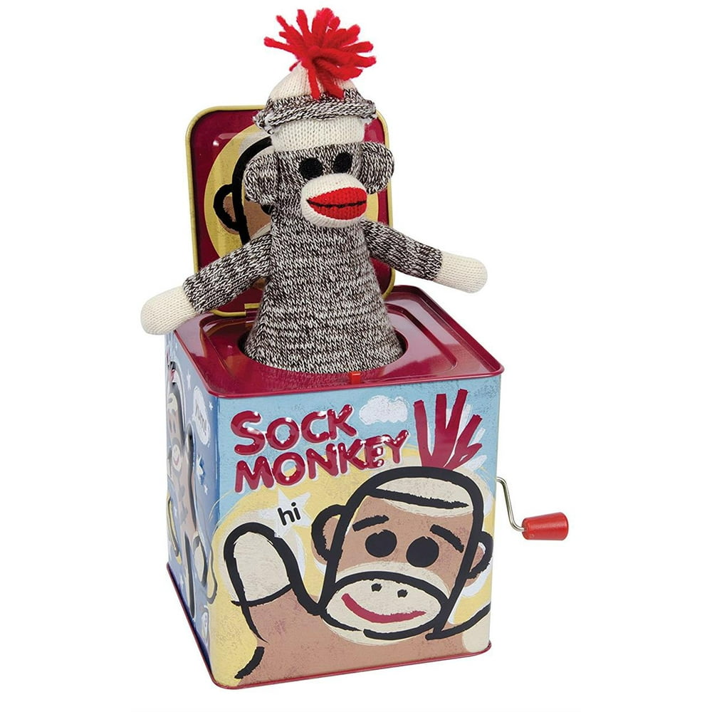 Schylling Toys Sock Monkey Jack-in-the-Box #SMJB - Walmart.com ...