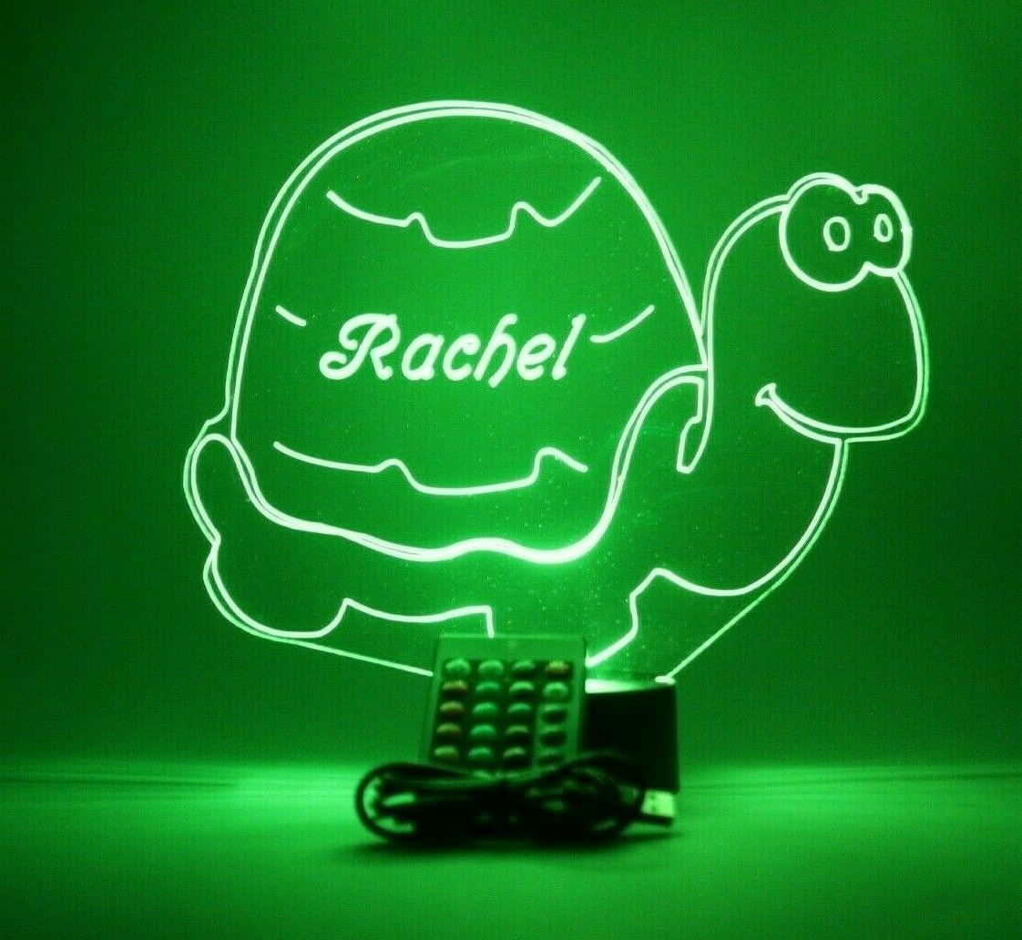 Turtle Light Up Lamp LED Personalized Turtle With Name Night Light ...