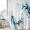 Blue Marble Stone Shower Curtain Set - Standard 72" x 72" Washable ...