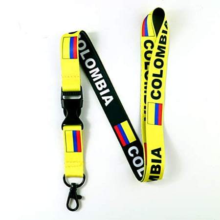 Colombia Flag Reversible Lanyard Keychain w/ Quick Release Snap Buckle ...