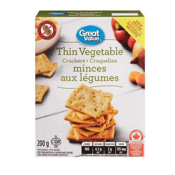 Great Value Thin Vegetable Crackers, 200 g - Walmart.ca