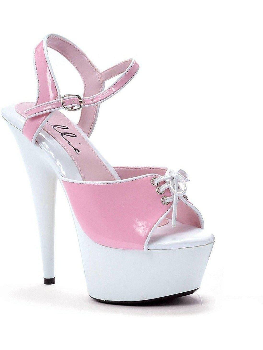 Ellie Shoes E-609-Tanya 6 Pointed Stiletto Two Tone Sandal 9 / Pink ...
