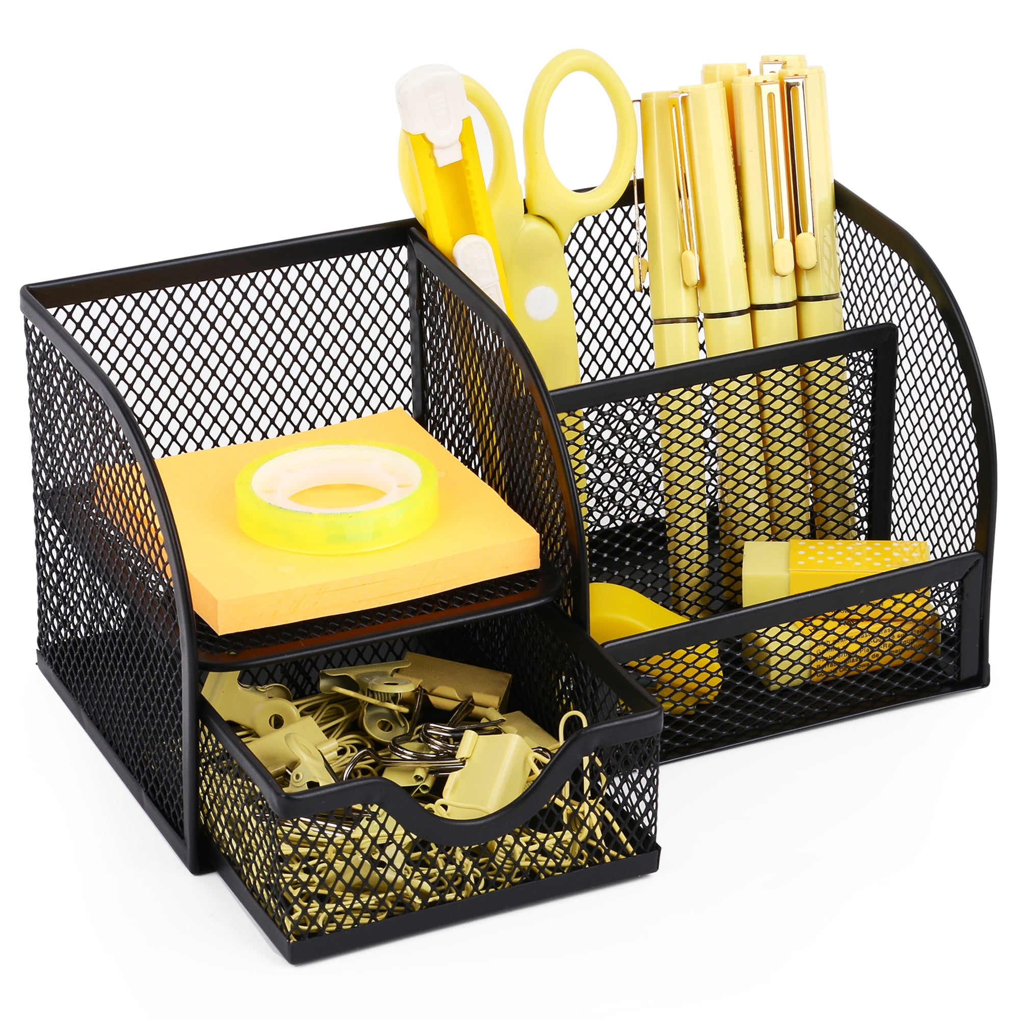 Oop-free Mesh Desktop Organizer with Drawer, Metal Stationary Organizer ...