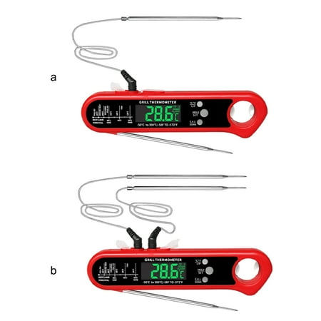 Food Thermometer Stainless Steel Probe LCD Digital Instant Read High ...