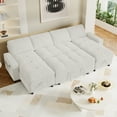 U-Shaped Sectional Sleeper Sofa Bed 105", Pull-Out Bed with 5-Position ...