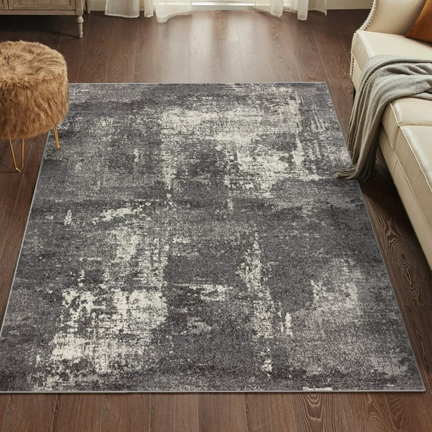 Luxe Weavers Towerhill Modern Abstract Area Rug Gray 5x7 Size - Walmart.com
