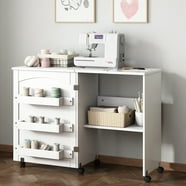 Sew Ready Mobile Fabric Cutting Table with Storage 30" H in Charcoal ...