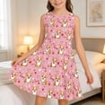 Angala Girls Dresses A Line Dresses Sleeveless Crew Neck Cartoon Dog ...