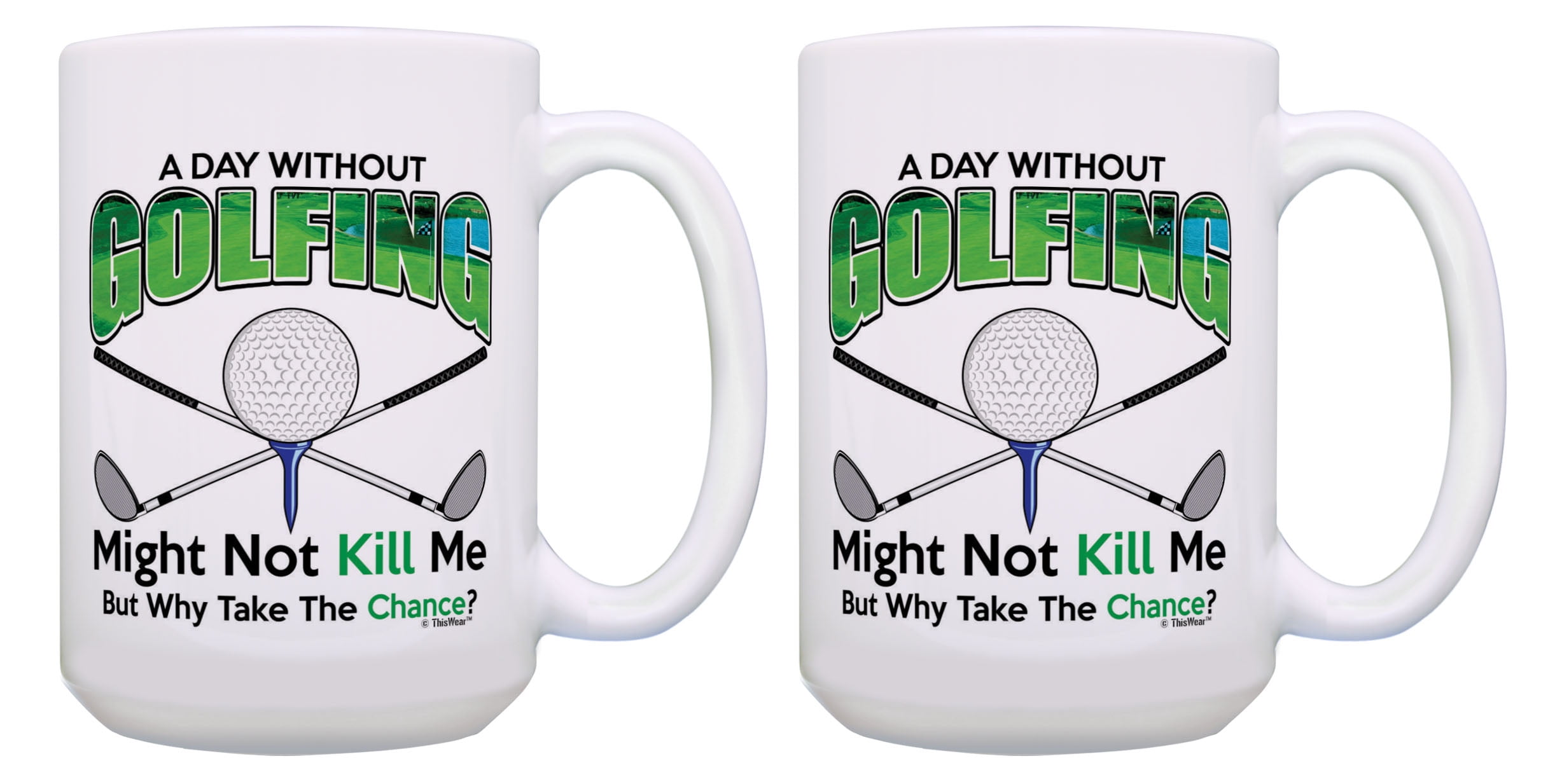 ThisWear Funny Golf Mug Set A Day Without Golfing Coffee Cup 2 Pack ...