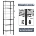NiamVelo Black Adjustable 6-Tier Wire Metal Shelving Unit, Durable ...