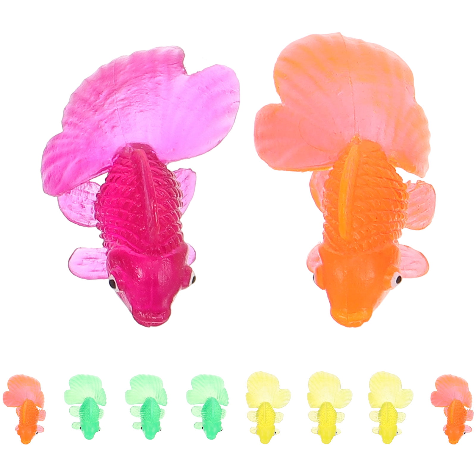 10pcs Plastic Fish Toys Plastic Miniatures Animal Figurines Small Fish ...