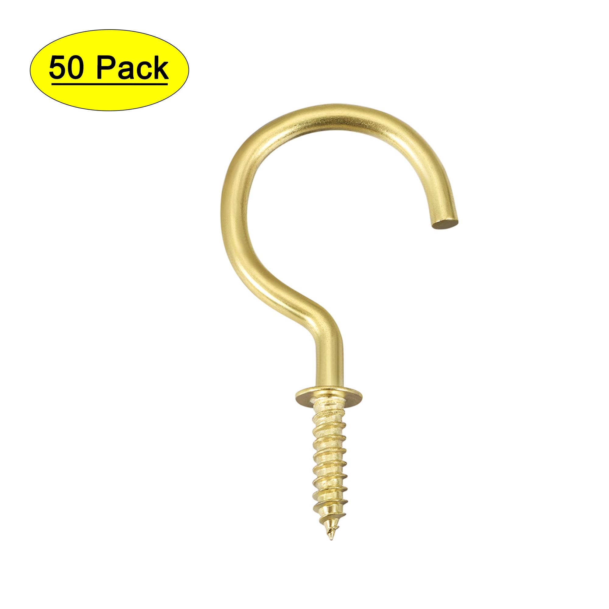 Uxcell 1.5" Small Screw Eye Hooks Self Tapping Screws Carbon Steel ...