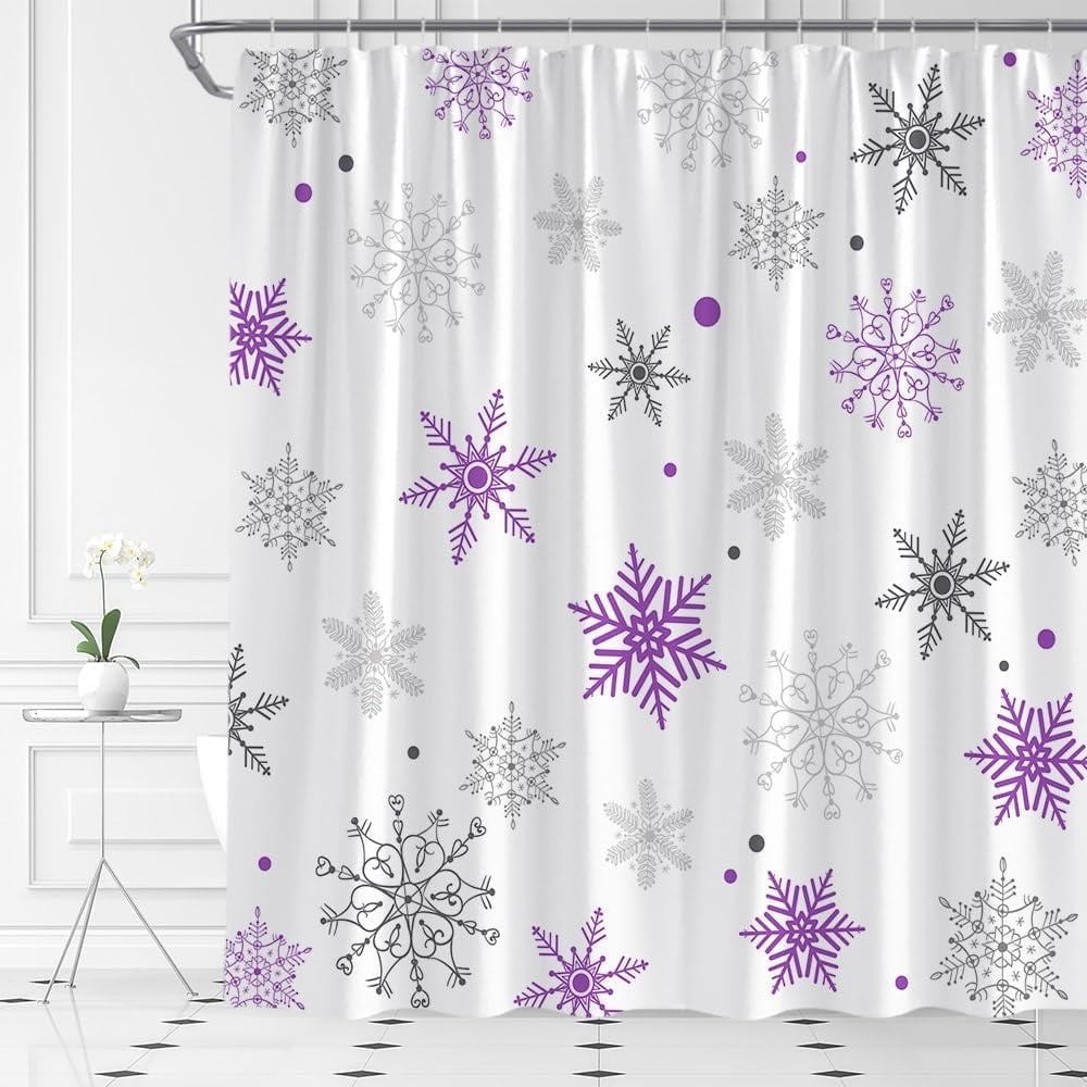 Click here for Xsnk Christmas Snowflake Shower Curtain Winter Sno... prices