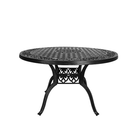 Coastal Cottage Solid-Cast Aluminum Outdoor Dining Table, 46-inch ...