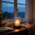 Cadancy Candle Holder Metal Glass Pillar Candle Stand with Handle for ...