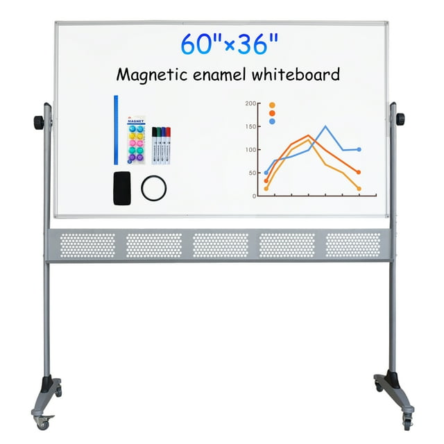 XIWODE Large Double-Sided Magnetic Whiteboard 60" x 36" Reversible ...