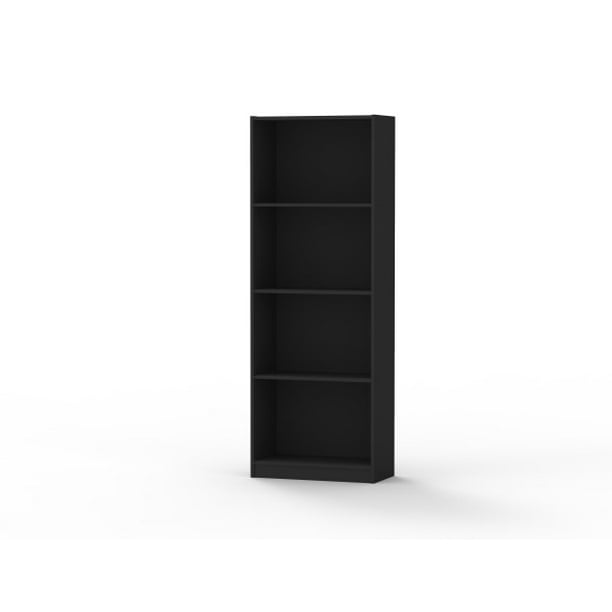 Home Basics Wood 4 Shelf Bookcase, Black - Walmart.com
